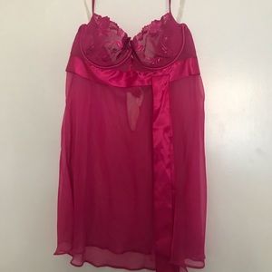 Victoria's Secret | Intimates & Sleepwear | Hot Pink Halter Sheer ...